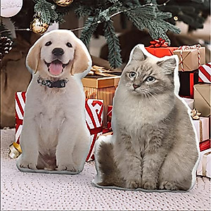 Eyesoul Pet Pillow Personalized Photo,Fun Pillow with Picture,Custom Pet Pillow,Pet Portrait Pillow,Custom Photo Plush Stuffed Pillow,Memorial Dog Cat Picture Pillow 16".(Duplex Printing)