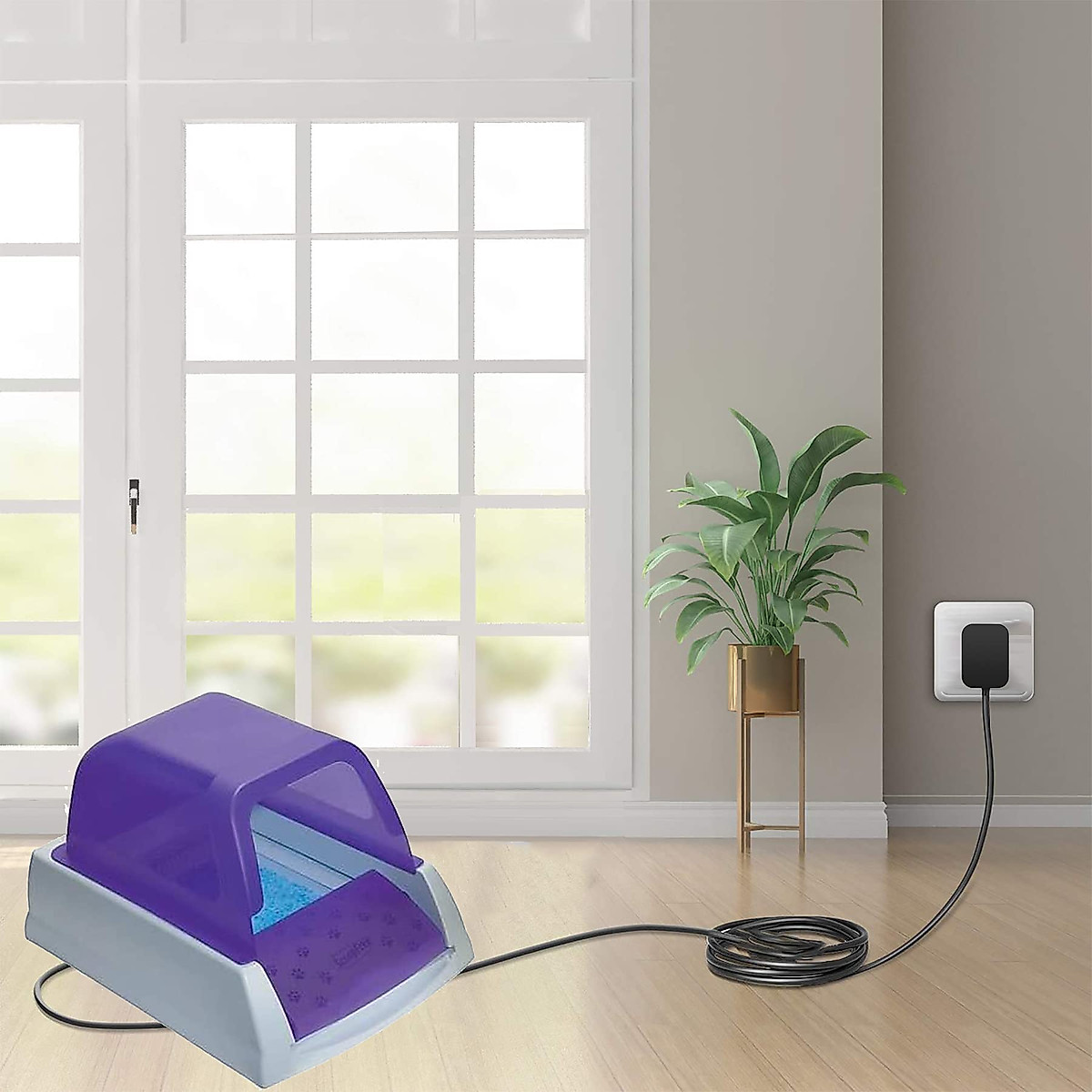 VHBW Replacement for Petsafe ScoopFree Litter Box Power Cord 10Ft Compatible with PetSafe Automatic Self-Cleaning RFA-516 PAL00-14243, PAL00-15342, PAL00-14242 Power Adapter