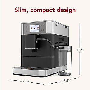 KitchenAid Fully Automatic Espresso Machine KF7 with Milk Attachment, KES8557BK, Cast Iron Black