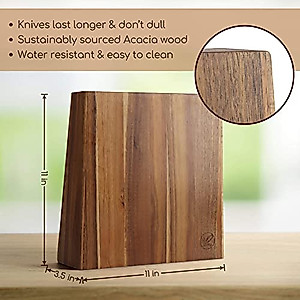 Lyched Vertical Magnetic Knife Block – Double Sided Magnetic Wood Knife Holder – Magnetic Knife Stand and Knife Storage – Large Cleaver Holder with Bonus Knife Sharpener