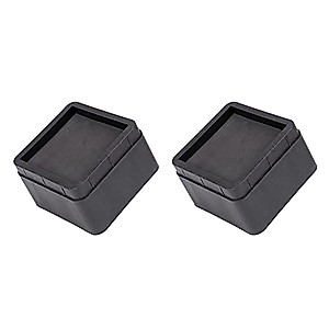 Syrisora 4PCS Durable Stackable Bed Risers Black Square 2 Furniture Legs Floor Feet Protectors