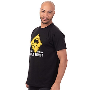 Ann Arbor T-shirt Co. But Officer, The Sign Said to do a Burnout | Funny Car Guy Auto Racing Sarcastic Sarcasm Joke Graphic T-Shirt for Men Women-(Adult, XL) Black