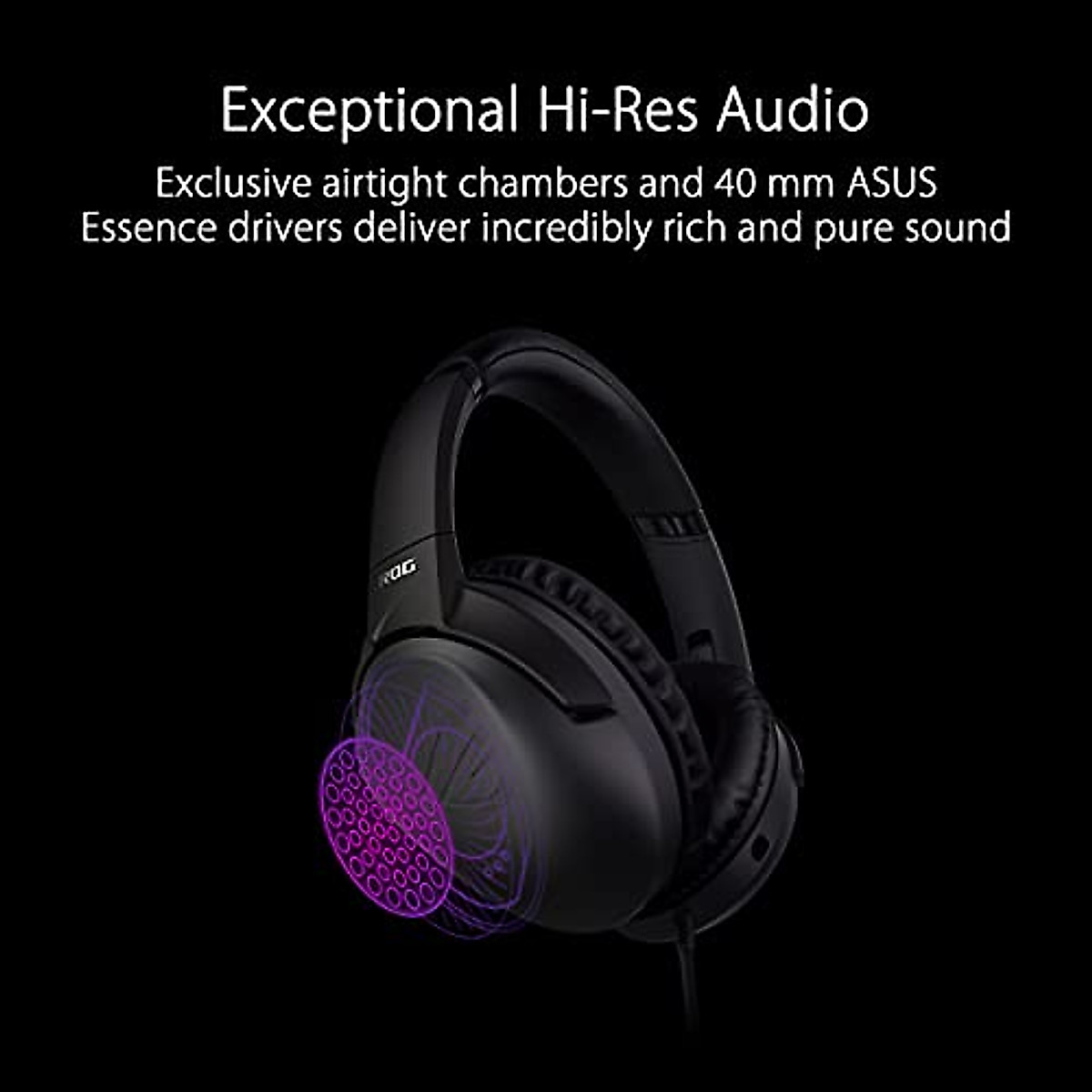 ASUS ROG Strix Go Core Wired Gaming Headset | 3.5mm Connector | Lightweight Design | Over-Ear Headphones for PC, Mac, Nintendo Switch, and PS4, Black, Standard