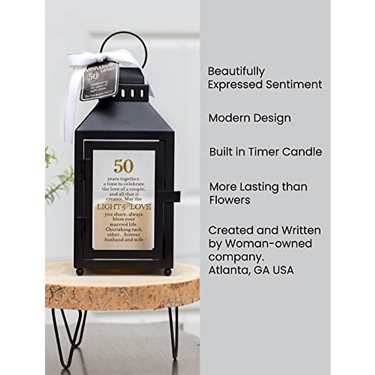 Celebrating 50 Years Together - 50th Wedding Anniversary Lantern - Golden Anniversary Keepsake