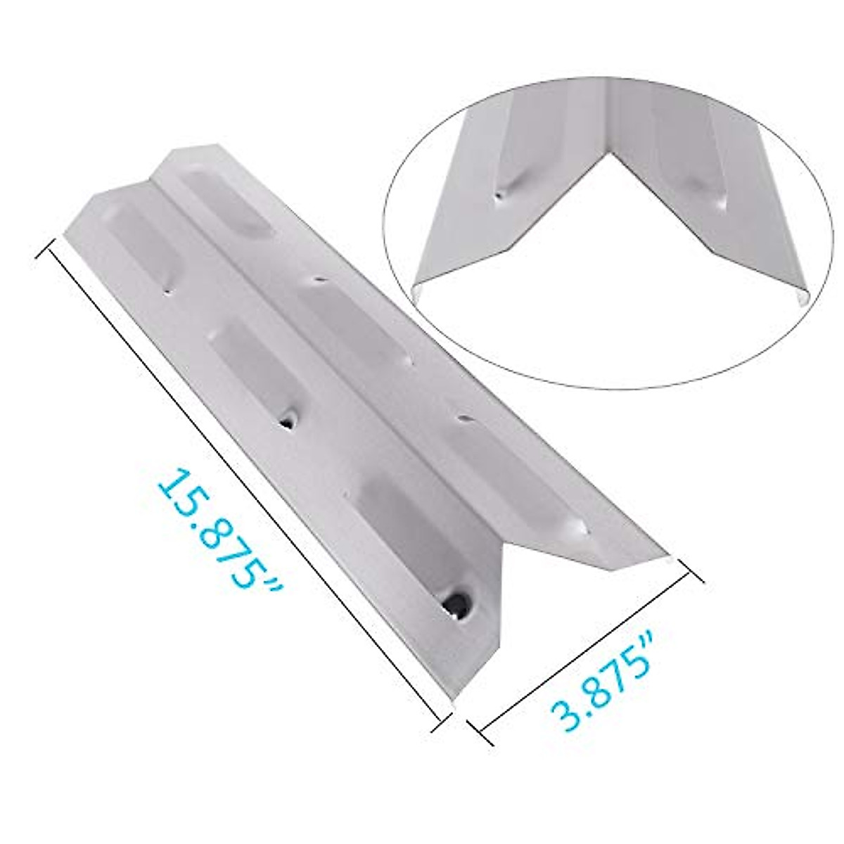 BBQration 3-Pack SSN664A 15 7/8" Stainless Steel Heat Plate and SSA674A Burner Replacement for Select Landman-US Gas Grill 42170, 42172, 966686