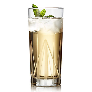 Libbey Cut Cocktails Structure Tumbler Glasses, 15.75-ounce, Set of 4