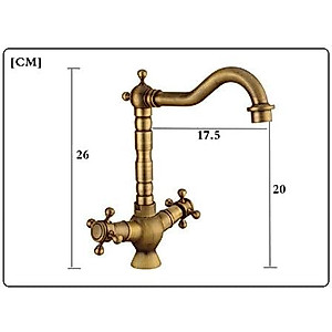 Kitchen Taps Basin Faucets Antique Brass Bathroom Sink Faucet Spout Double Cross Handle Bath Kitchen Mixer Hot and Cold Tap