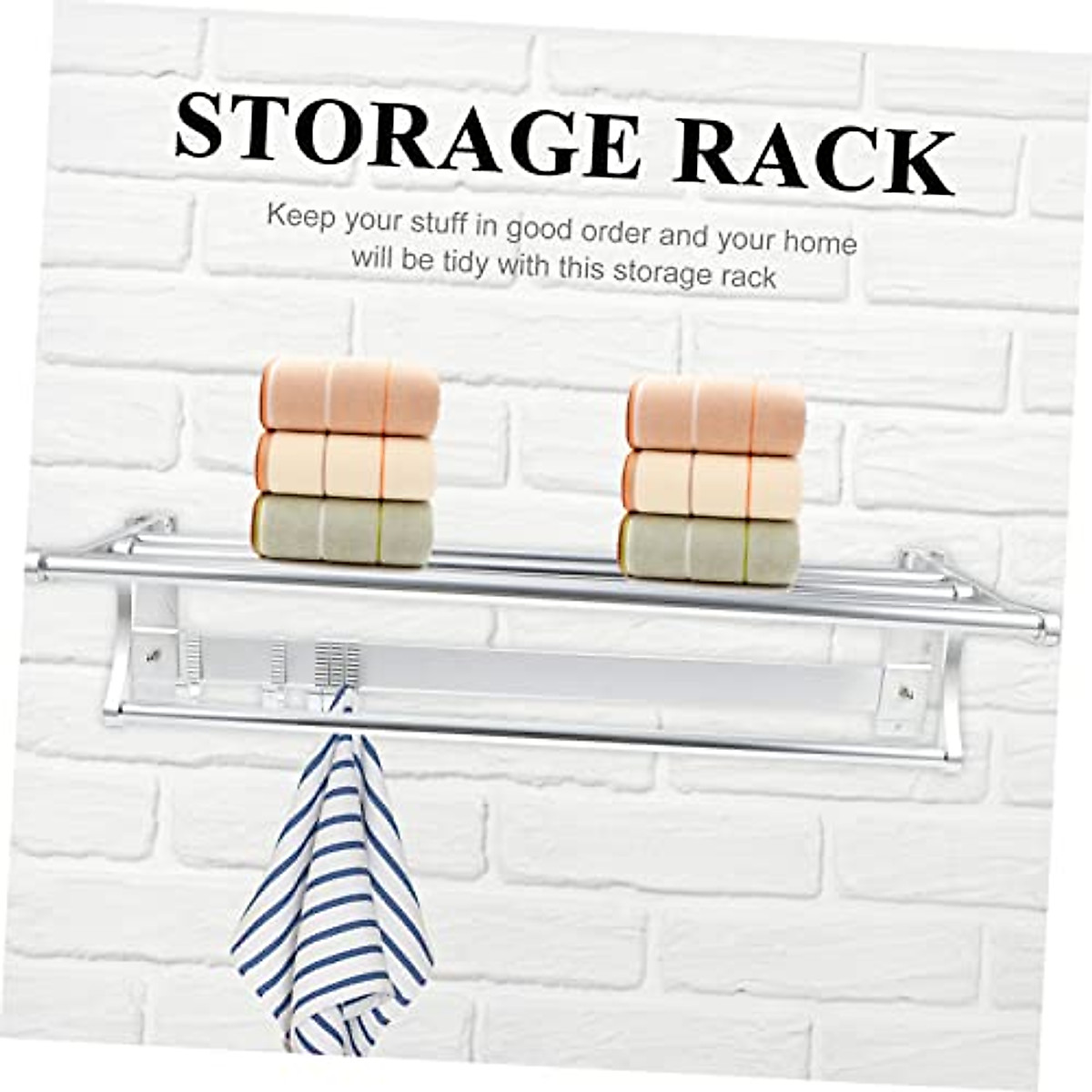 Veemoon 1 Set Towel Rack Wall Mounted Shelf Toilet Rack Metal Shelves Bath Wall Shelf Conditioner Sponge Razor Holder Kitchen Wall Shelf Wall Slippers Holder Portable Towel Rack Aluminum