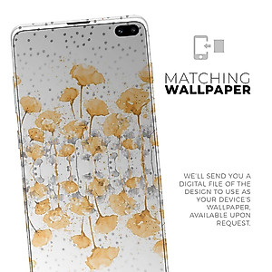 DesignSkinz Karamfila Yellow & Gray Floral V2 Protective Vinyl Decal Wrap Skin Cover Compatible with The Samsung Galaxy S20 (Screen Trim & Back Glass Skin)