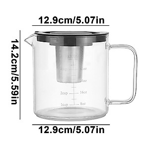 Iced Coffee Maker, 1200ml Iced Coffee Infuser, Large-Capacity Coffee And Tea Infuser, Long-Lasting Iced Coffee Brewer, Heat Tolerance Coffee And Tea Infusions Pitcher For Iced Tea And Cold Coffee