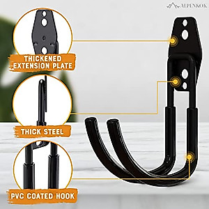 Wall Mounted Garden Hose Hanger - Hose Hanger Wall Mount Hook Heavy Duty Hook Water Hose Storage - Cord Hanger Rack Bracket Bracing Organizer Garden Hose Storage Pipe Hook Metal Hanger ALPENKOK