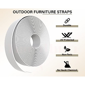 NickHouse 2" x20' ft Vinyl Outdoor Patio Lawn Furniture Repair Strap Strapping Matte Finish (White) + 20 Free Rivets!