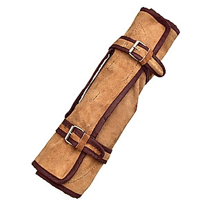 Professional Handmade Damascus Kitchen Chef Knife Set with Bone handle and Damascus Steel Blade, Kitchen Knife set with Leather Roll Bag (1064)