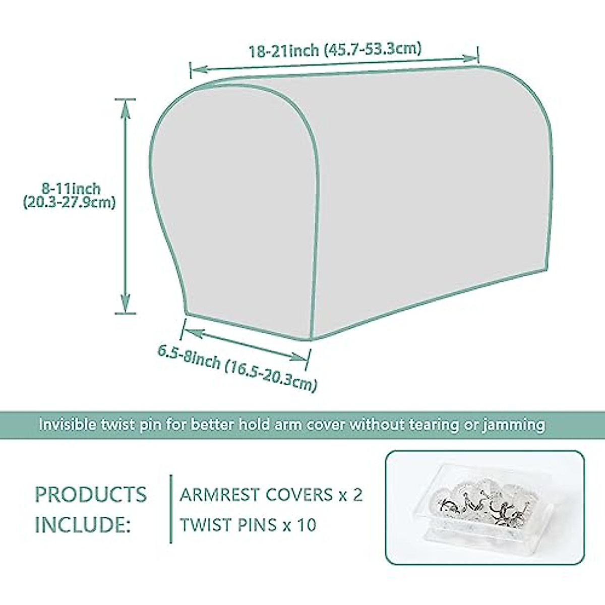 ZYHALOUK Armrest Covers for Sofa, Set of 2 Stretch Spandex Arm Covers for Chairs Couch Sofa Armchair Slipcovers for Recliner Sofa Armchair Cover Chair Arm Protectors for Dogs Cats Pet-E