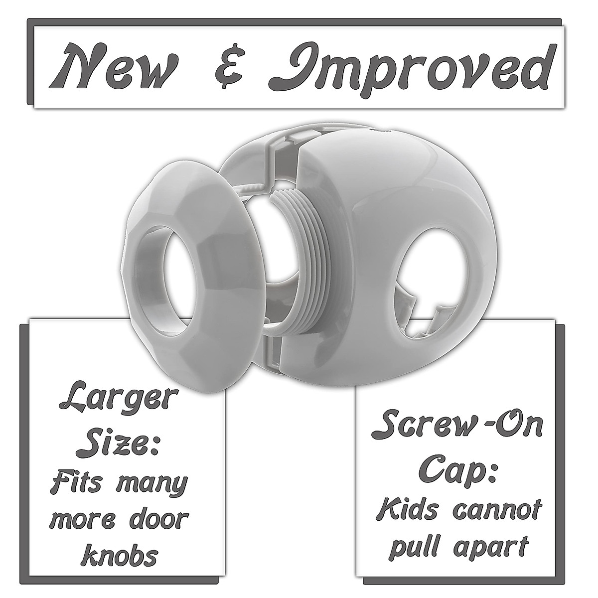 New & Improved - Door knob Baby Safety Cover - 5 Pack - Deter Little Kids from Opening Doors with A Child Proof Door Handle Lock - Driddle