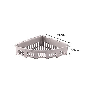 LAPUTA Wall Mount Organizer,Shower Caddy Punch-Free Plastic Wall Corner Triangle Shampoo Holder with Drain Design for Kitchen, Bathroom, Cabinet, Toilet, Office Beige One Size