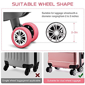 Luggage Suitcase Wheels Cover 12 Pack, Luggage Wheels Protector, Luggage Caster Cover, Luggage Spinner Wheels Silicone Case with Wear-resistant, Anti-noise for Carry-on Luggage with Spinner Wheels