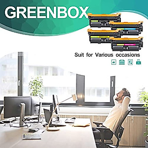 GREENBOX Remanufactured 654A Toner Cartridges Replacement for HP 654A 654X CF330A CF331A CF332A CF333A Color Enterprise M680z M651n M651dn M651xh MFP M680f M680dn Printer (15,000 Pages, KCMY, 4PK)