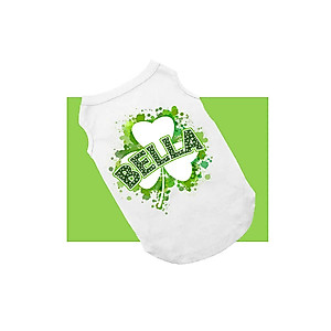 Lucky Clover Personalized Dog Shirt, Cute St. Patrick's Day Dog Shirt, Green Clover St. Patty's Day Shirt for Dogs, St. Patrick's Day Shirt for Dogs, Clothes for Pets (L 15-20 lbs)