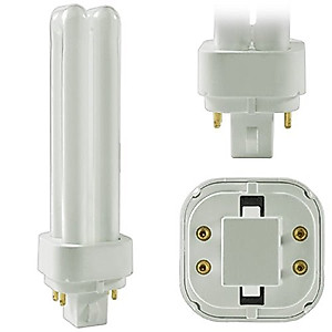 Circle (4 Pack PLC-13W 865, 4 Pin G24q-1, 13 Watt Double Tube, Daylight White, Compact Fluorescent Light Bulb