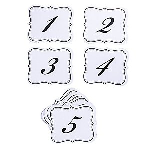 Numbers 1-25 Elegant Table Cards Wedding Reception Double Side Decorations