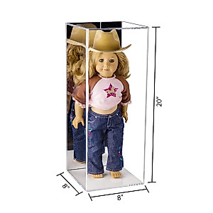 Better Display Cases Clear Acrylic Table Top Figurine Display Case with Mirror for Doll Bobblehead Action Figure or Collectible Toy Figure (A085-MB)