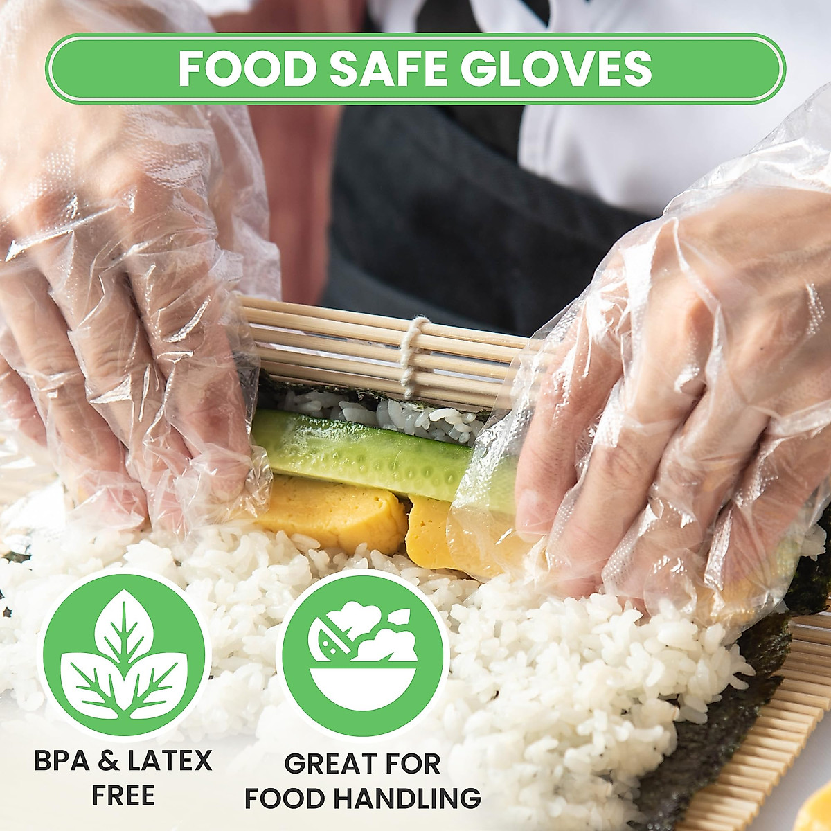 Keppi 1200pcs Plastic Gloves | BPA & Latex Free | Perfect Food Handling Gloves | Food Safe Disposable Gloves for Cooking | Bulk Food Safe Gloves | One Size Great Fit