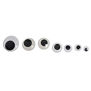 Tangc 128pcs Sew-on Wiggly Wobbly Googly Eyes Scrapbooking Crafts 8-24mm