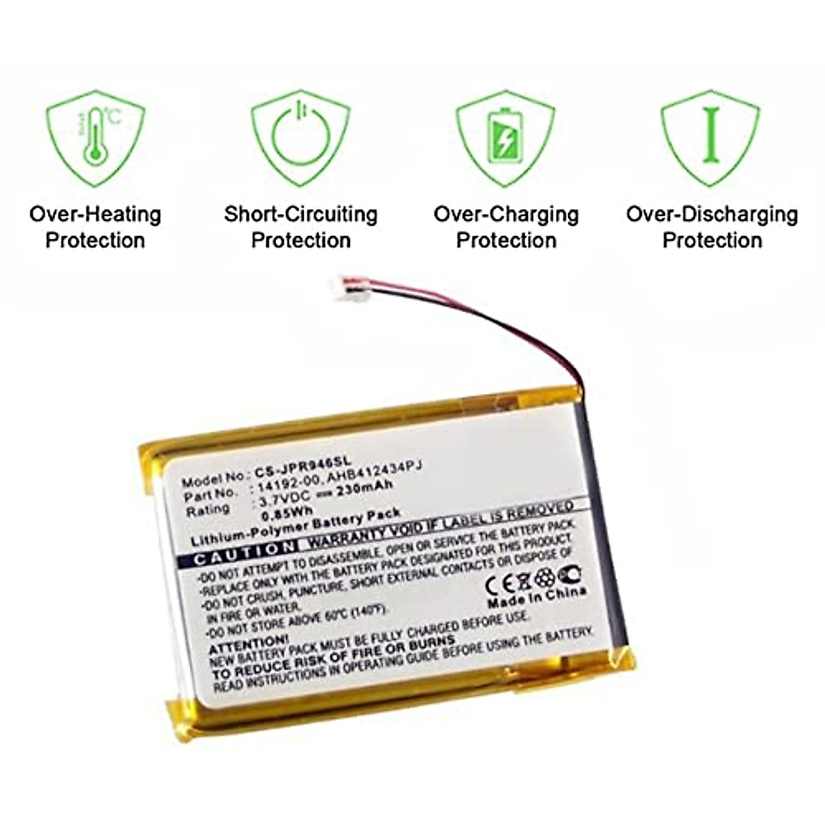 Replacement Battery 14192-00, AHB412434PJ Kit + Tool for Jabra Pro 9400 9450 9560 9465 Duo 9470 Pro 94 Logitech BH970 Wireless Headset Repair Part Fix Dead Power Low Charge Issue