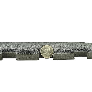 Greatmats Royal Carpet Tile 2ft x 2ft,15 Pack (Dark Gray)