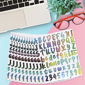 Letter Stickers, 10 Sheets Vinyl Alphabet Stickers Stick On Letters, Self Adhesive DIY Budget Binder Labels Cash Envelope Stickers, Number Sticker for Money Saving Binder, Sign, Notebook, Cards