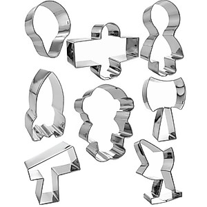 Space Alien Series Cookie Cutter Set of 8 pcs, Stainless Steel UFO Fondant Cutters Set Pastry Biscuit Baking Clay DIY Molds for Kids