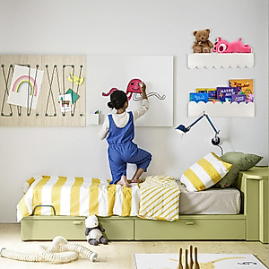 BOUTICOL 2 PCS Scalloped Shelves Kids Bookshelf Nursery Bookshelf Wooden Kids Bookshelf Kids Floating Shelves Scalloped Edges Bookshelf Montessori Bookshelf White Shelves for Kids Room（White）