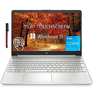 HP 15.6" Touchscreen Laptop Computer, Intel Core i3 1115G4 up to 3.2GHz (Beat i5-10210U), 32GB DDR4 RAM, 1TB PCIe SSD, WiFi, Bluetooth, Natural Silver, Win11 S, BROAG 64GB Flash Stylus (Renewed)