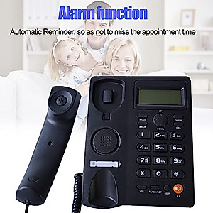 Desktop Telephone with Display Screen, Fixed Telephone with LCD Brightness Adjustable, Desktop Telephone with Hands-Free Function