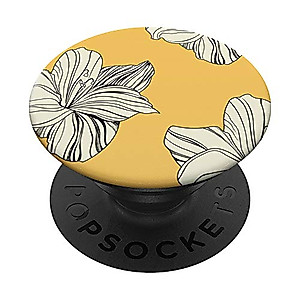 Stylish Retro Yellow Floral Phone Popper PopSockets Swappable PopGrip