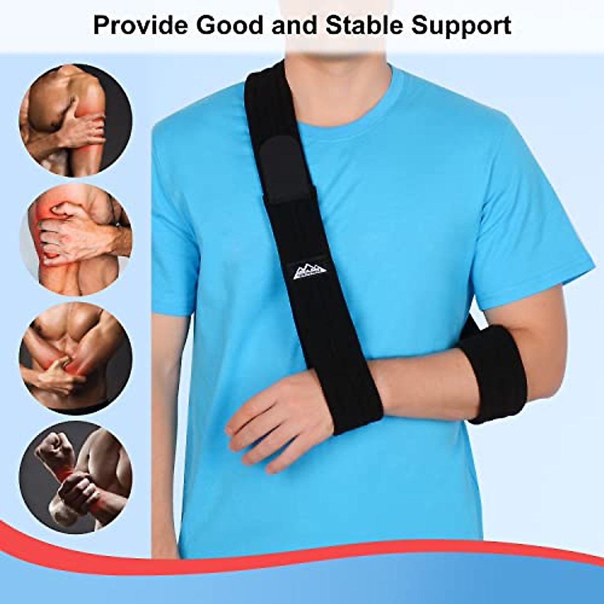 supregear Arm Sling, Adjustable Arm Support Strap, Lightweight Shoulder Immobilizer for Injured Arm Elbow, Broken Collarbone, Torn Rotator Cuff, Dislocation or AC Separation, Left Right, Men Women