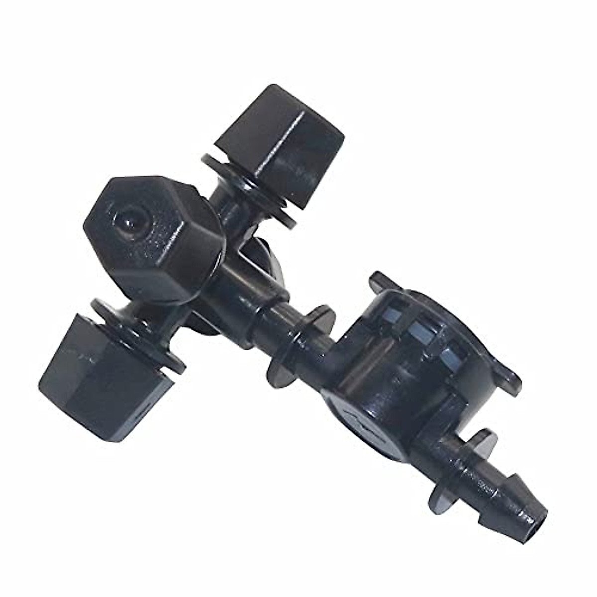 ZXCVB 20 Pcs Black Cross Fog Spray Nozzle Garden Sprayer with Anti-drip Cooling Mist System 1/4' Hose Atomizing Fog Pressure Spray