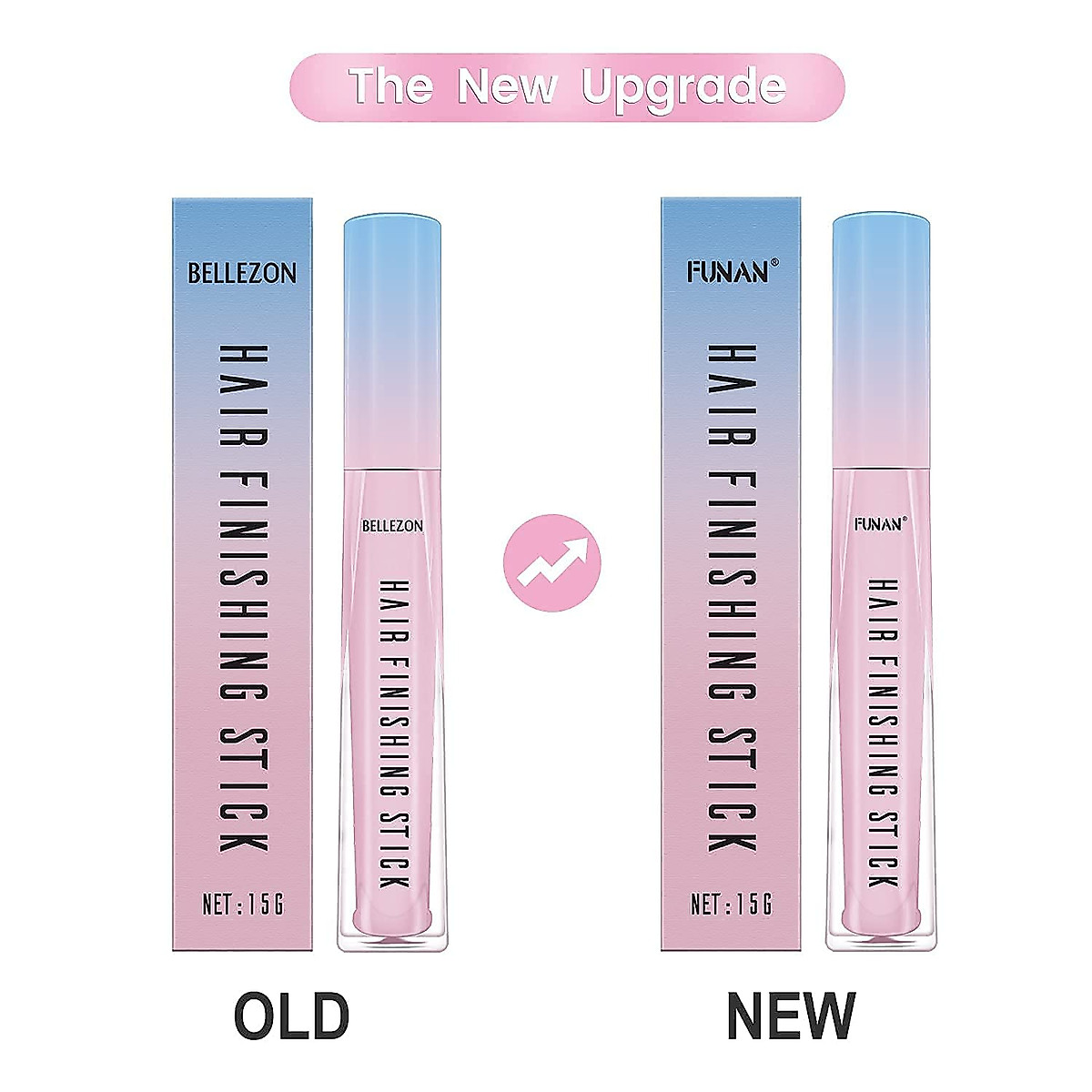 FUNAN Hair Finishing Stick 2 Pack for Small Broken Hair Cream/Gel for Women Naturally Refreshing, Non-Greasy and Non-Sticky