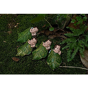 Danmu 4Pcs of Polyresin Mini Size Sleeping Fairy Miniature Figurines, Fairy Garden Accessories, Fairy Garden Supplies, Fairy Garden Animals for Fairy Garden, Bonsai Craft Decor 1 4/5" x 9/10" x 1/2"