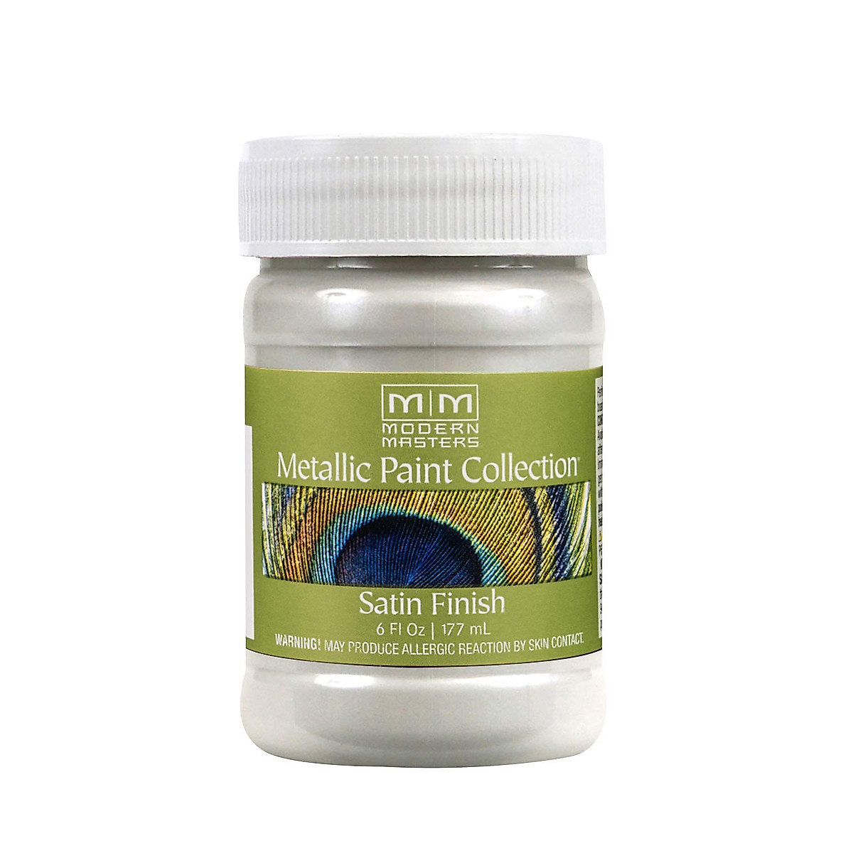 6 oz Modern Masters ME196 Pearl White Metallic Paint Collection Water-Based Decorative Metallic Paint