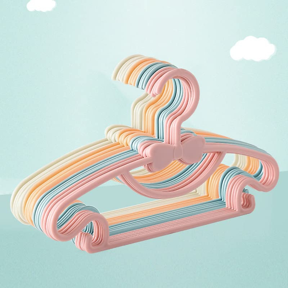 Plastic Baby Hangers 12pcs, Ultra-Thin Non-Slip Baby Hangers, Suitable for Boys and Girls' Closet Organization, Colorful Children's Hangers
