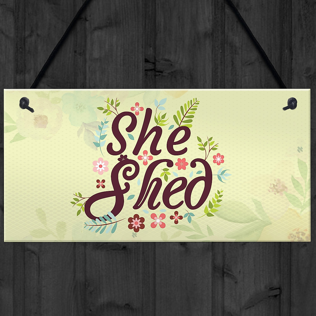 XLD Store She Shed Garden Sign Gift for Her Woman Cave Mum Sister Friendship Home Plaque