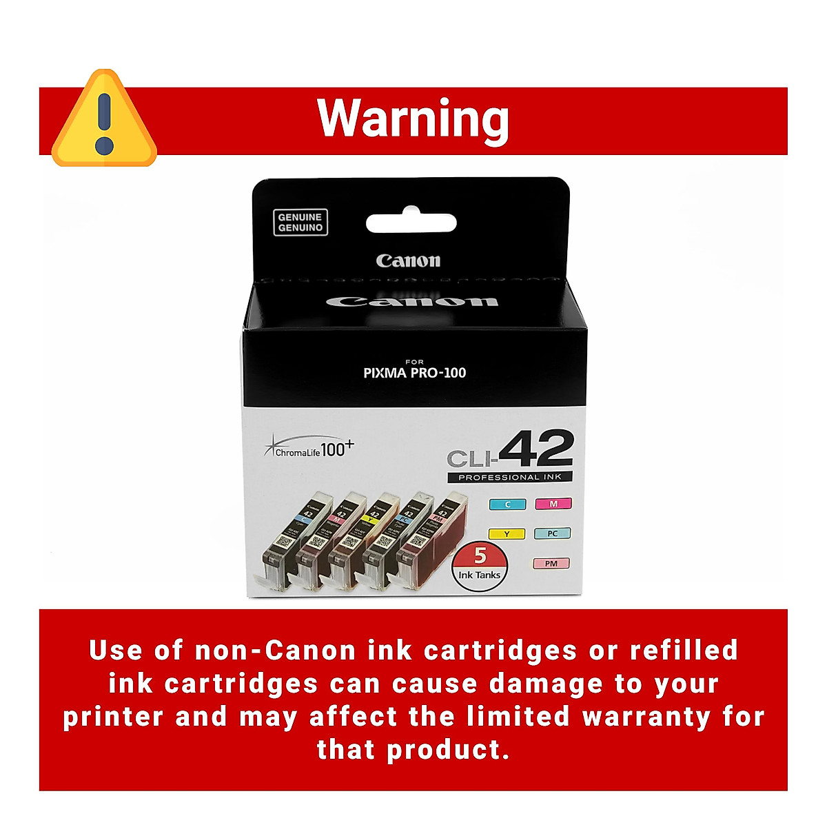 CanonInk CLI-42 5-Pack Value Ink Compatible to PIXMA PRO-100 for Printer