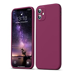 GOODVISH Compatible with iPhone 11 Case 6.1 inch | Ultra Slim Liquid Silicone Case | Upgraded Camera and Screen Protection | Full Covered Shockproof Cover (Wine Red)