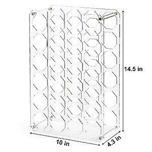 Elsjoy 2 Pack Vinyl Roll Holder, 48-Holes Acrylic Vinyl Roll Storage Organizer, Desktop Vinyl Roll Storage Rack Vinyl Roll Display Stand for Craft Room, Art Craft Paper