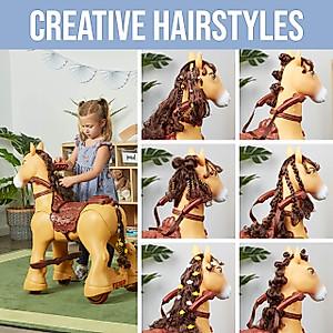 ECR4Kids My Wild Pony, Motorized Ride-On Horse for Kids, Walking Horse Toy with Wheels for Boys and Girls,12V Battery Powered Electric