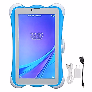 Shanrya 7 Inch Toddler Tablet, Animation 3 Card Slots Kids Tablet 7 Inch HD Screen Long Battery Life for Education (US Plug)