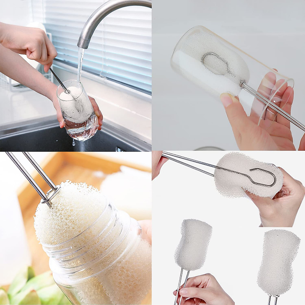 NINU 2-Pack 16oz Reusable Boba Cups Bubble Tea Cup, Wide Mouth Mason Jar Drinking Glasses with Lids and Straws, Travel Tumbler for Bubble Tea, Smoothie, Iced Coffee - Black