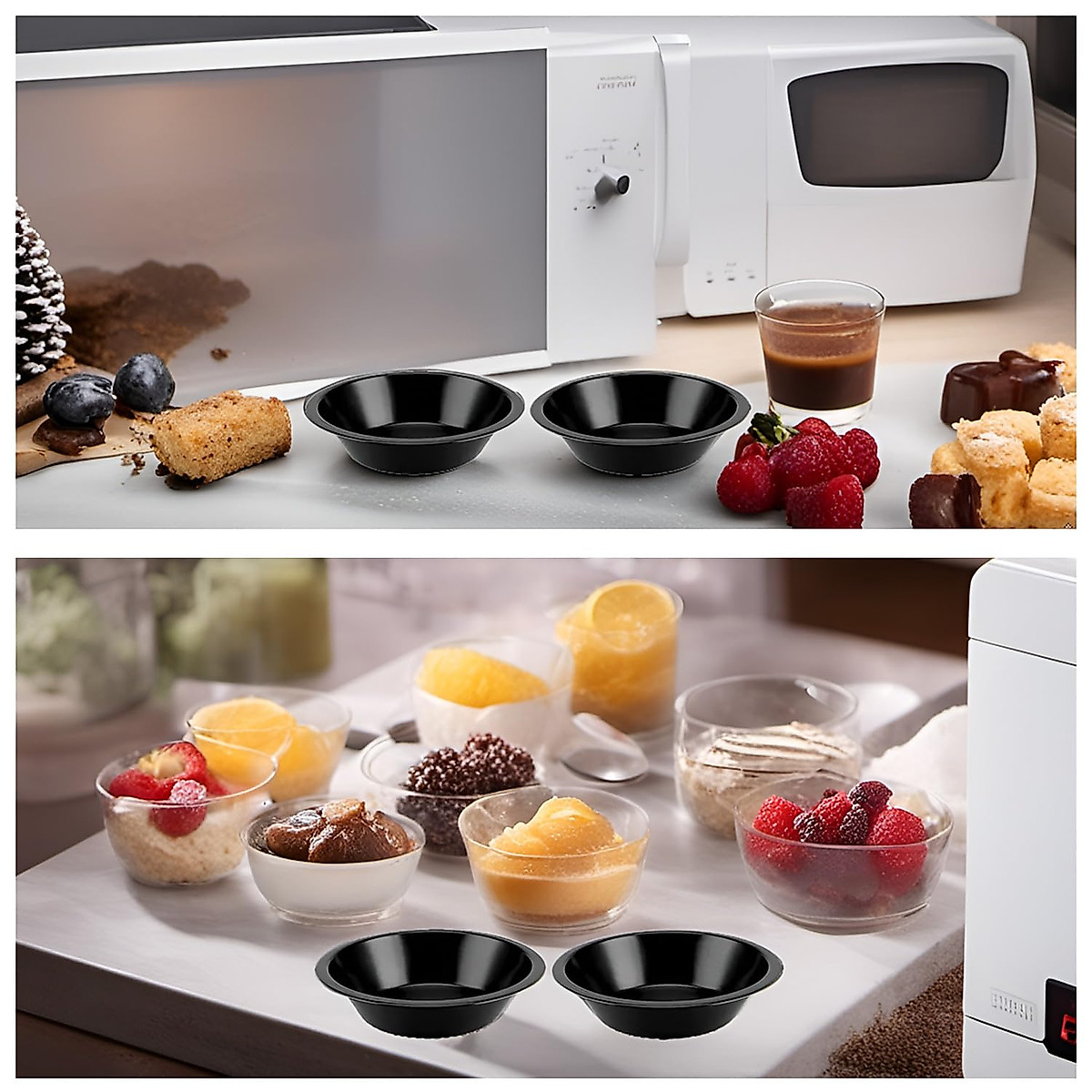 RHBLME 10 Pack Mini Pie Tins, 4 Inch Nonstick Small Pans, Carbon Steel Individual Pans for Baking Dessert, Fruit and Beef, Oven & Dishwasher Safe